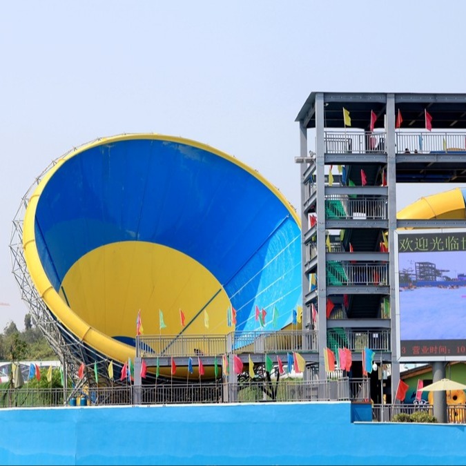 Fiberglass Super Tornado Water Slide 14.6m Platform Height Easy ...